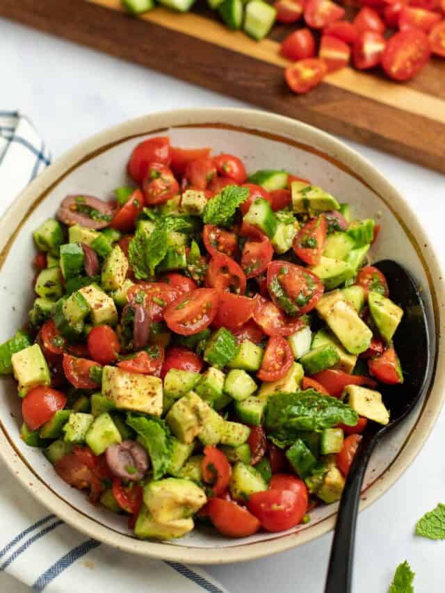 Israeli Salad Recipe with variations (Tomato Cucumber Salad) - Danas Table