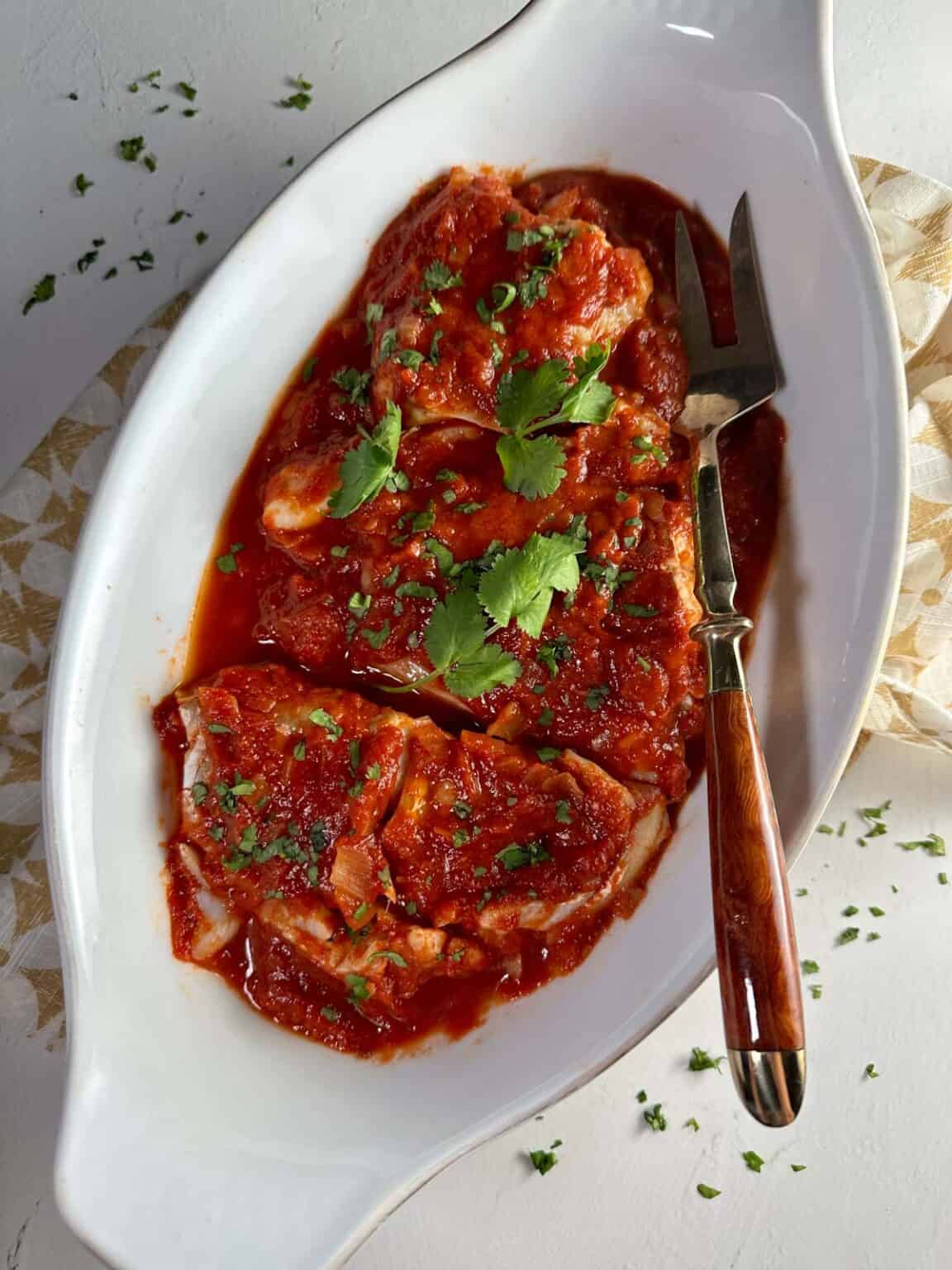 Italian Cod with Tomato Sauce - Danas Table