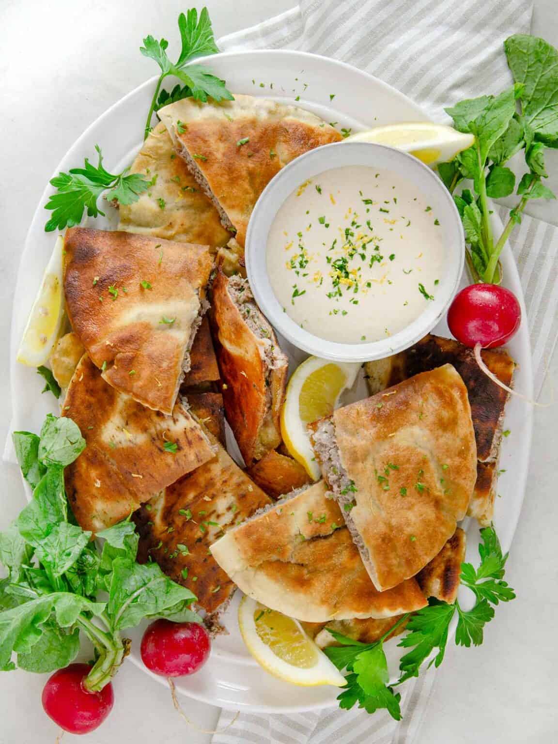 Arayes (Meat Stuffed Pitas) - Danas Table