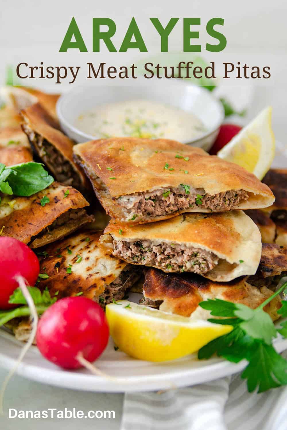 Arayes (Meat Stuffed Pitas) - Danas Table